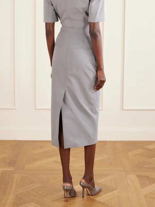WILLY CHAVARRIA Cotton Midi Skirt - Gray