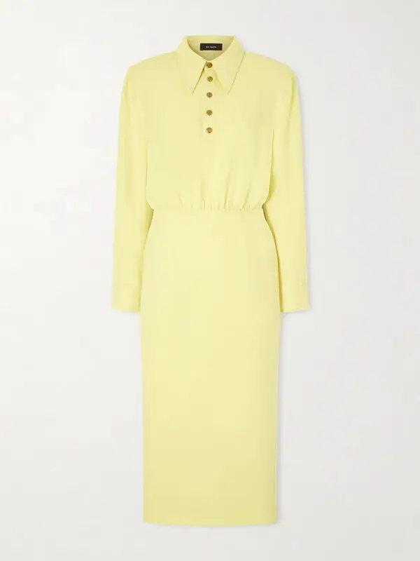 WILLY CHAVARRIA Wool Midi Shirt Dress - Yellow