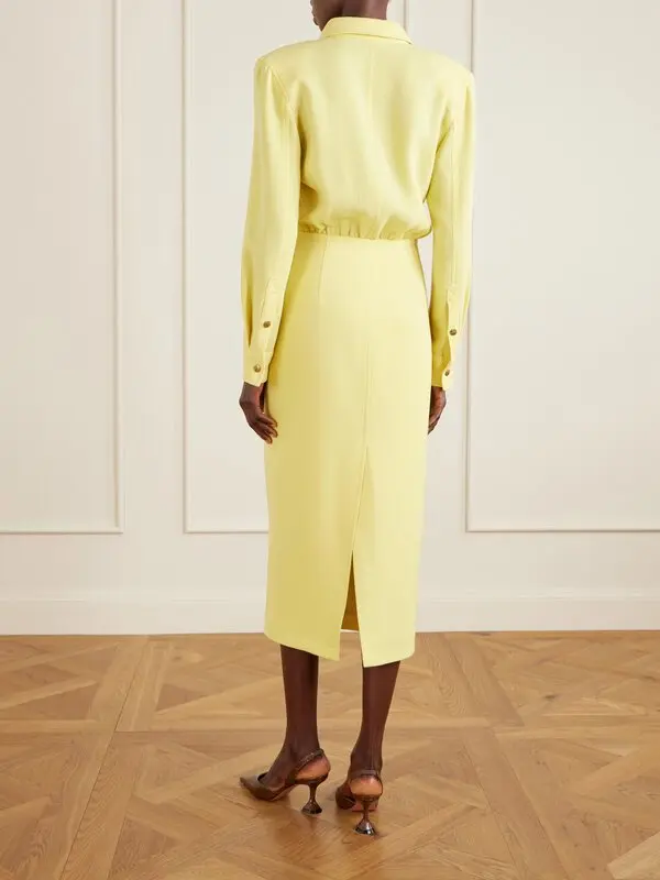WILLY CHAVARRIA Wool Midi Shirt Dress - Yellow