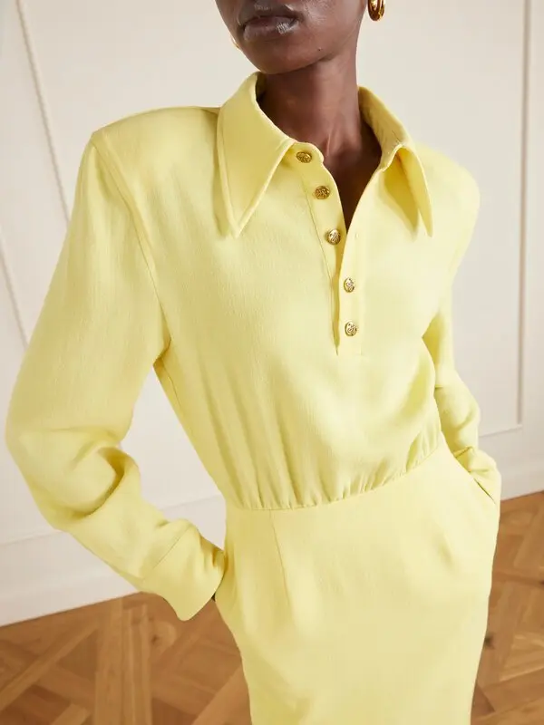 WILLY CHAVARRIA Wool Midi Shirt Dress - Yellow