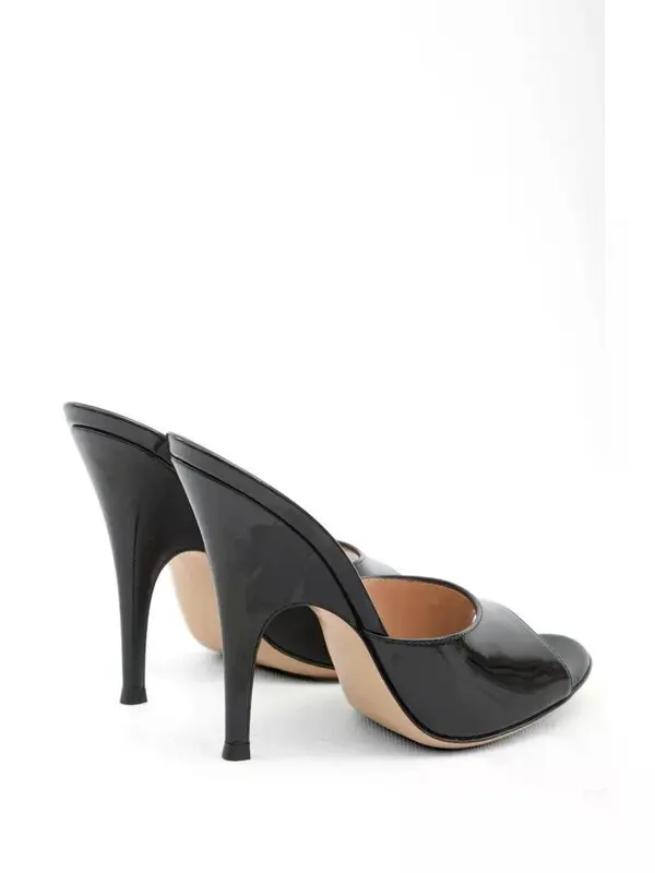 GIANVITO ROSSI Patent Leather Mules - Black