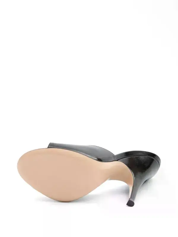 GIANVITO ROSSI Patent Leather Mules - Black