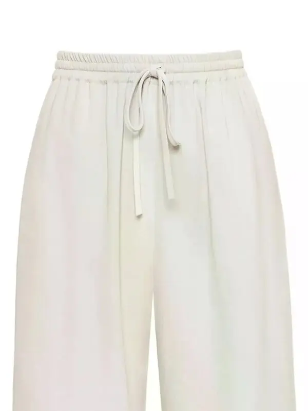Oscar De La Renta Silk Georgette Drawstring Wide-leg Pants - Neutrals