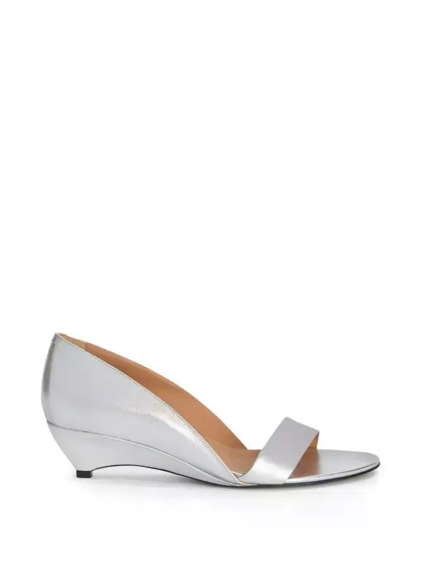 JIL SANDER Tone Leather Heeled Sandals - Silver