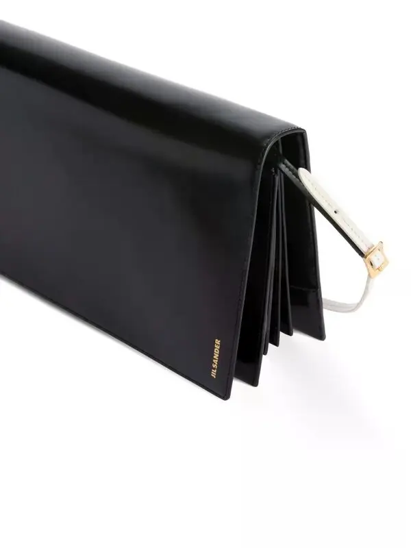 JIL SANDER Medium File Leather Shoulder Bag - Black