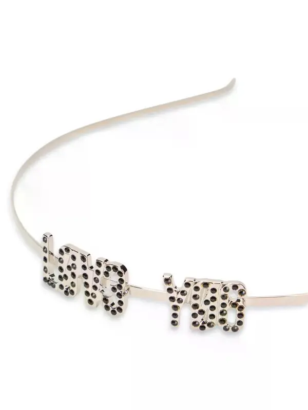 Red Valentino Lettering Crystal Embellished Headband