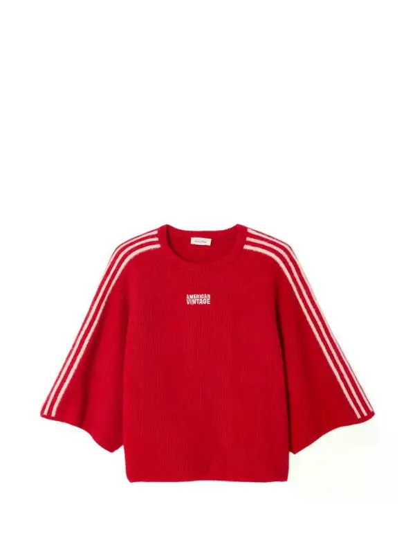 American Vintage Striped Sleeve Knit Top