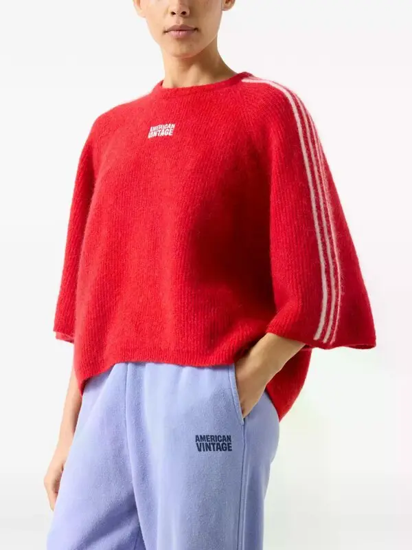American Vintage Striped Sleeve Knit Top