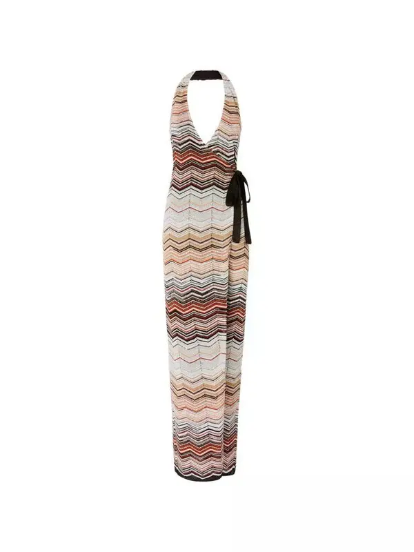 Missoni Chevron Halterneck Dress - Neutrals