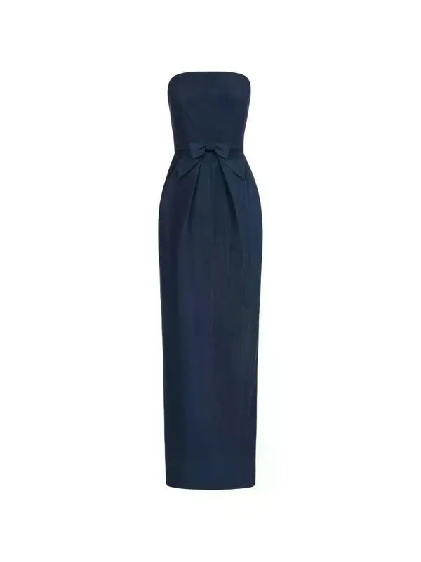 Oscar De La Renta Bow-detailed Column Gown - Blue