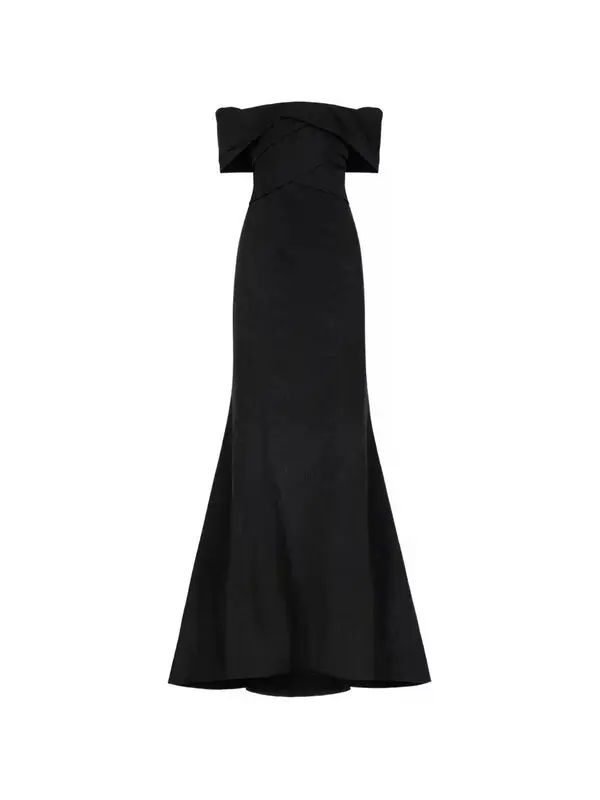 Oscar De La Renta Off-the-shoulder Trumpet Gown - Black
