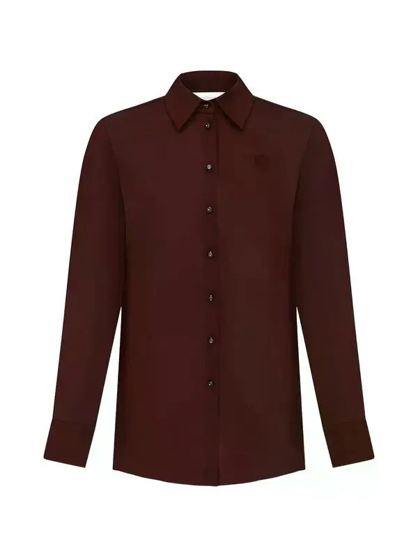Zimmermann Luna Embroidered Detail Buttoned Shirt - Red