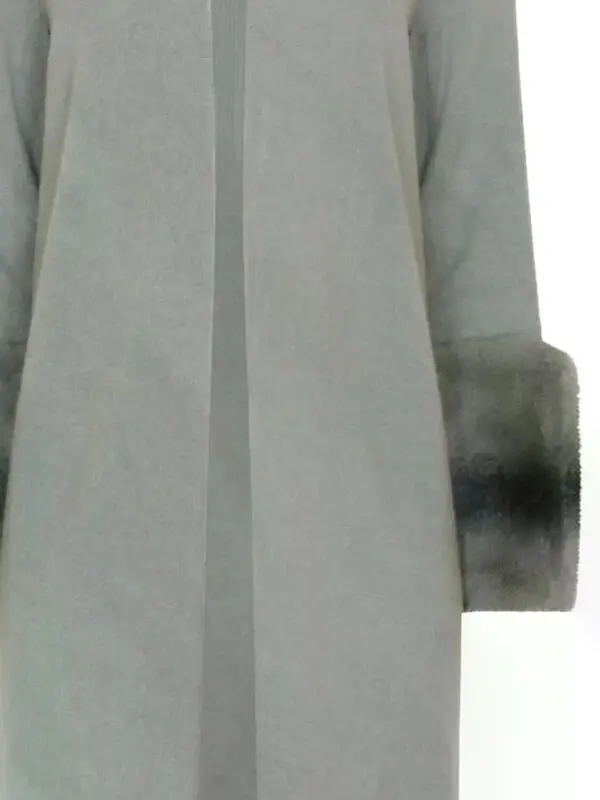 IZAAK AZANEI Fur-cuff Wool Cardigan Coat - Grey