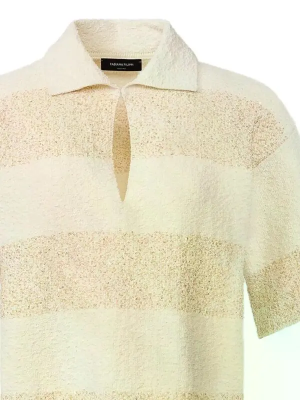 Fabiana Filippi Striped Collared Knitwear - Neutrals