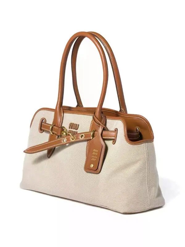 Miu Miu Aventure Canvas And Leather Bag