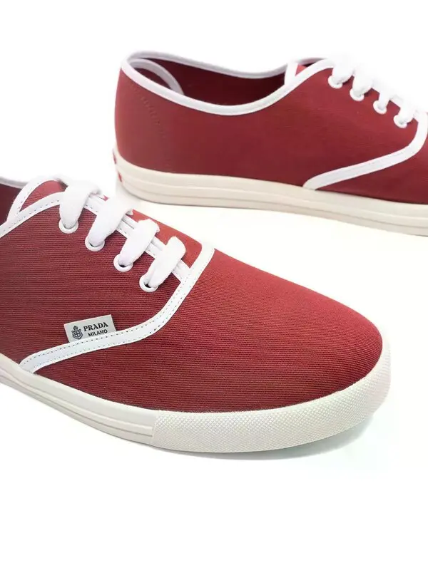 Prada Drill Lace-up Sneakers - Red