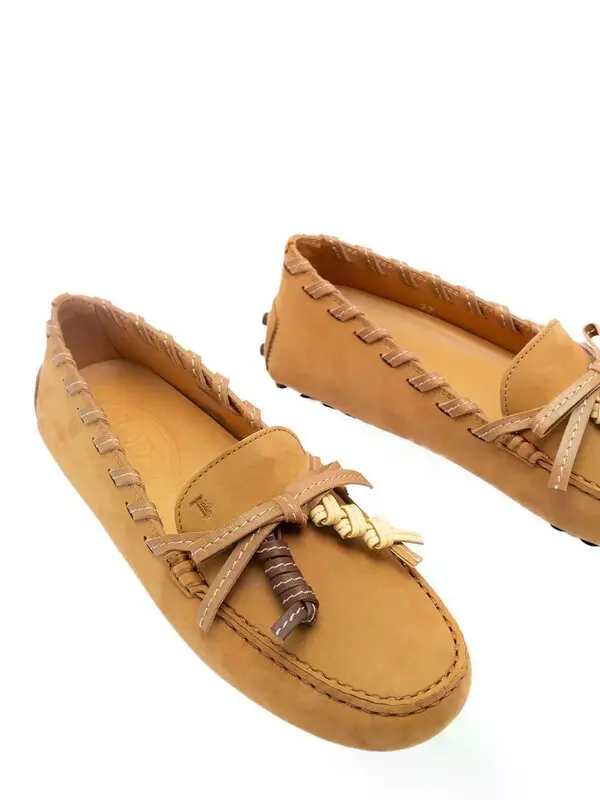 TOD'S Braided Tassel Leather Loafers