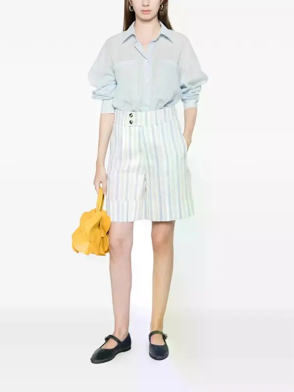 BERWICH Nadine Striped Buttoned Shorts