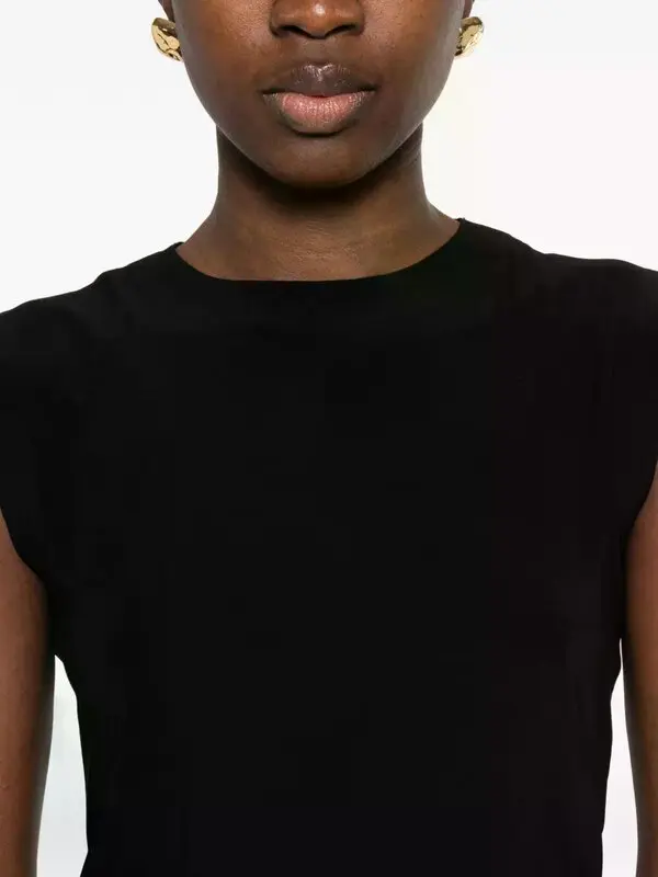 Norma Kamali Sleeveless Round Neck Top - Black