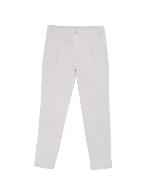 Herno Pleated Pinstripe Straight Leg Trousers