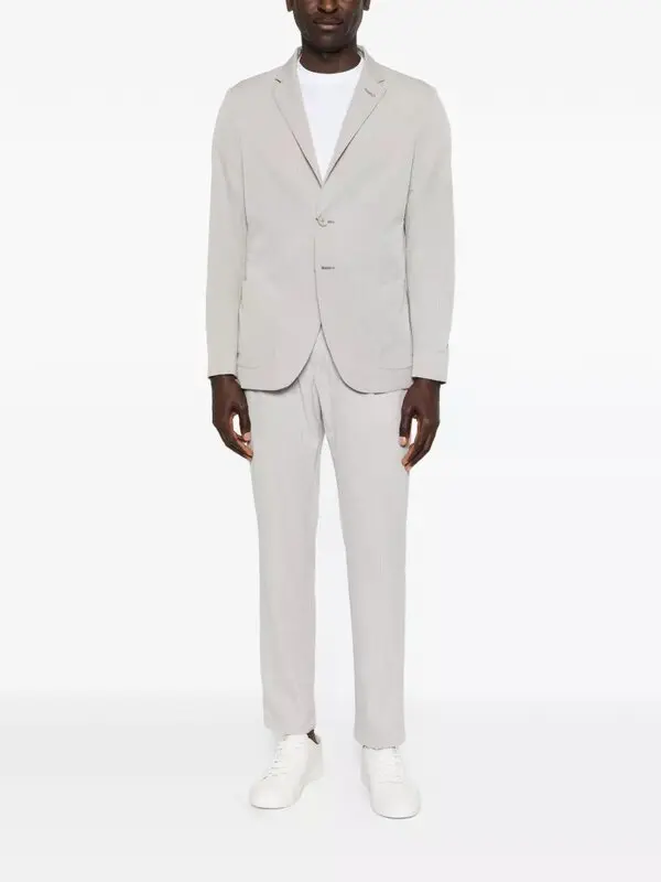 Herno Pleated Pinstripe Straight Leg Trousers