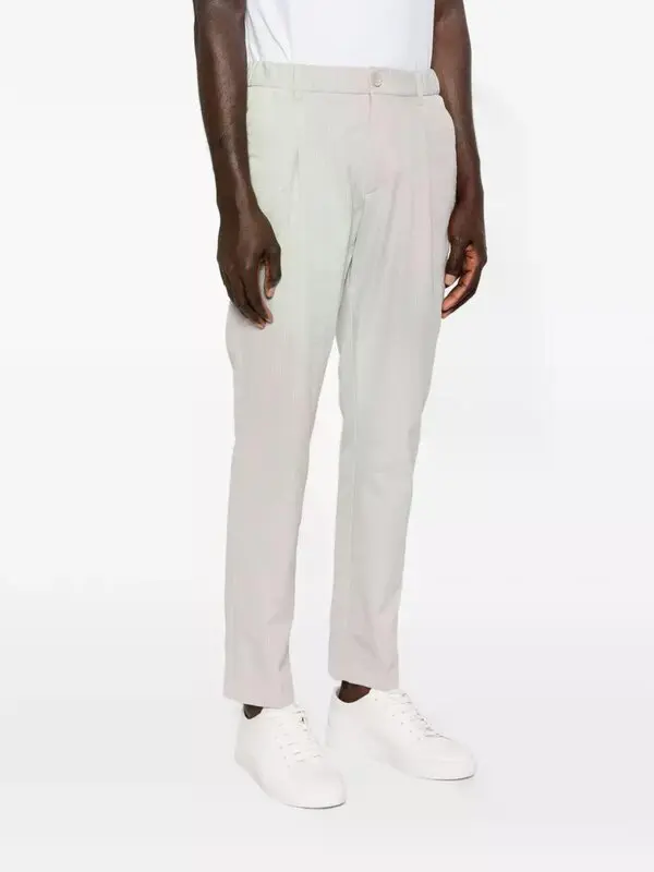 Herno Pleated Pinstripe Straight Leg Trousers