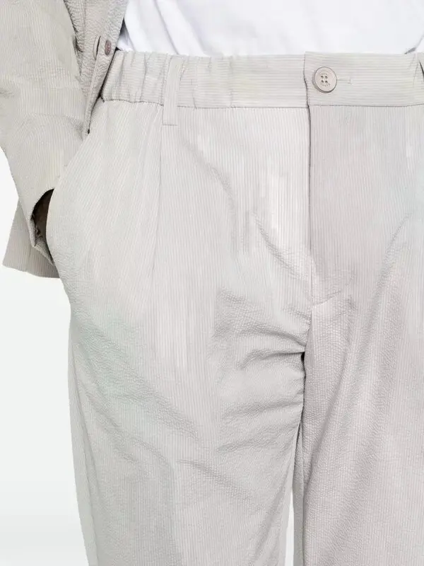 Herno Pleated Pinstripe Straight Leg Trousers