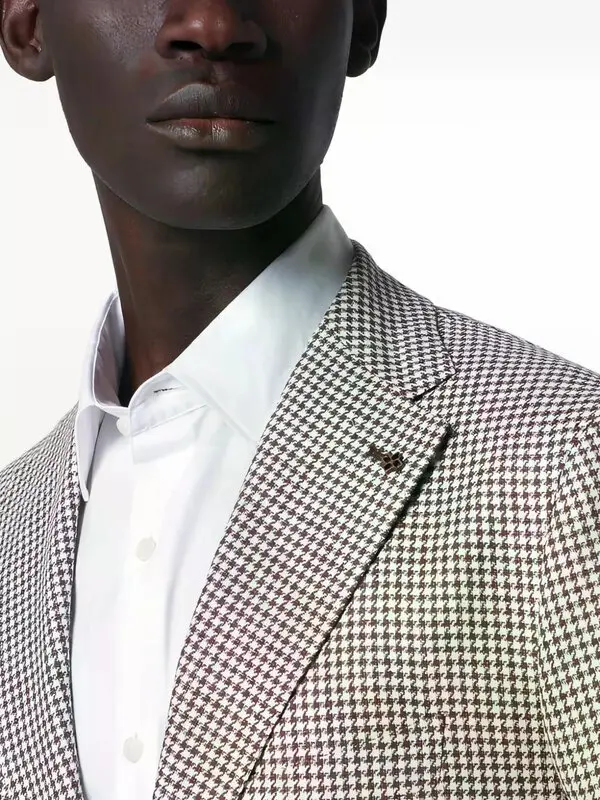 Tagliatore Check-patterned Blazer - Brown