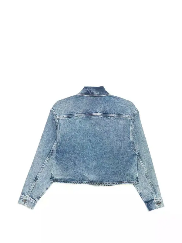Liviana Conti Button-front Denim Cropped Jacket
