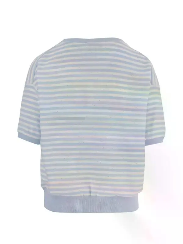 Bruno Manetti Striped Crew Neck Sweater - Blue