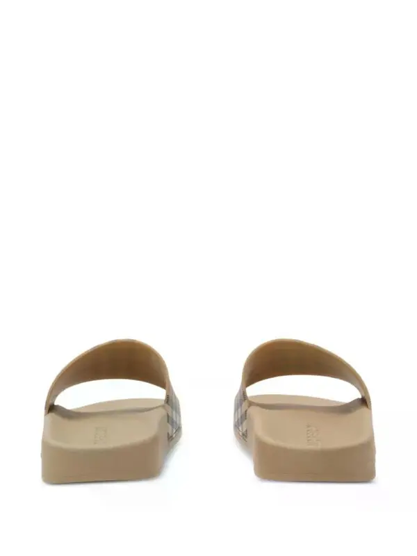 Burberry Checked Slides - Neutrals