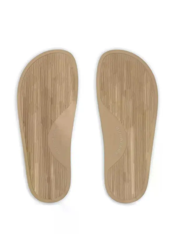 Burberry Checked Slides - Neutrals