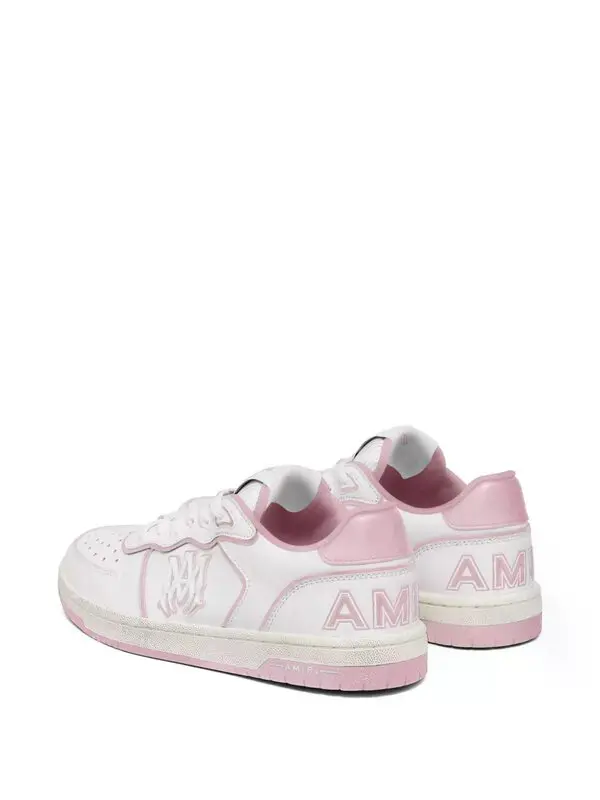 Amiri Newport Distressed Leather Sneakers - White