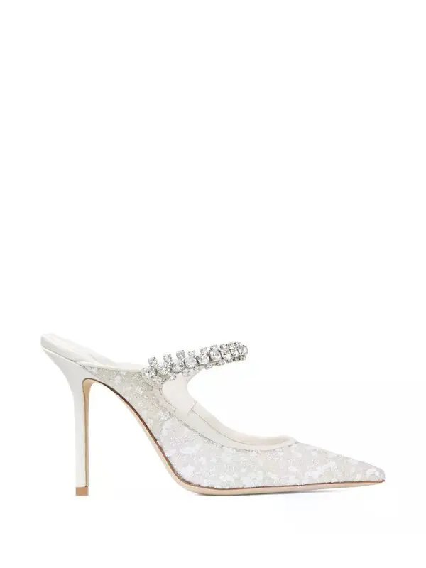 JIMMY CHOO Embellished Pointed Pumps - White