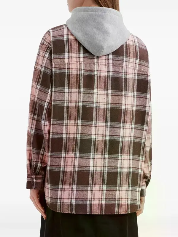 CHOCOOLATE Hooded Checked Jacket - Pink