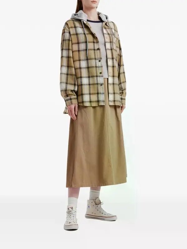 CHOCOOLATE Hooded Check-pattern Jacket - Brown