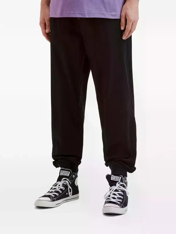FINGERCROXX Drawstring-fastening Logo-patch Track Pants - Black