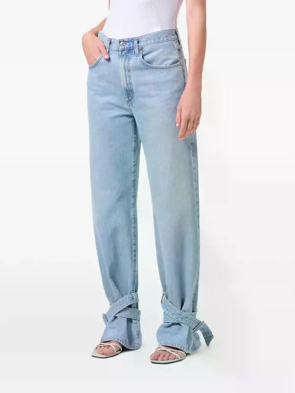 AGOLDE Cinched Hem Loose Taper Straight-leg Jeans - Blue
