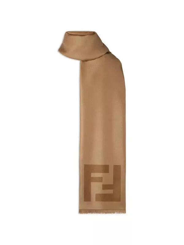 Fendi Logo-detail Fringed Scarf