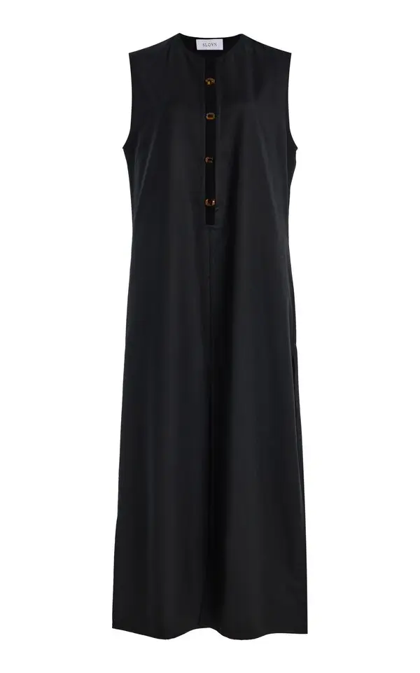 SLOAN Summer Wool Split Tunic - Black