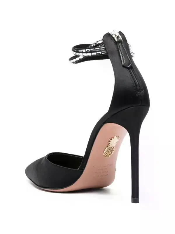 AQUAZZURA Embellished Ankle Strap Pumps