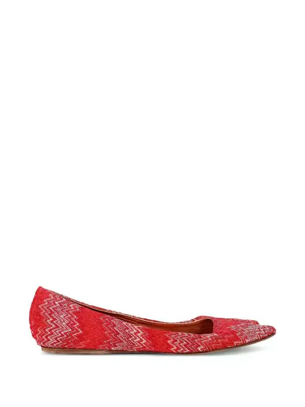 Missoni Striped Ballet Flats - Red