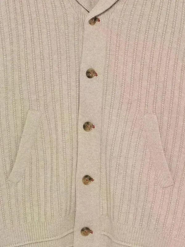 Guest In Residence Shawl Collar Ribbed Cardigan - Neutrals