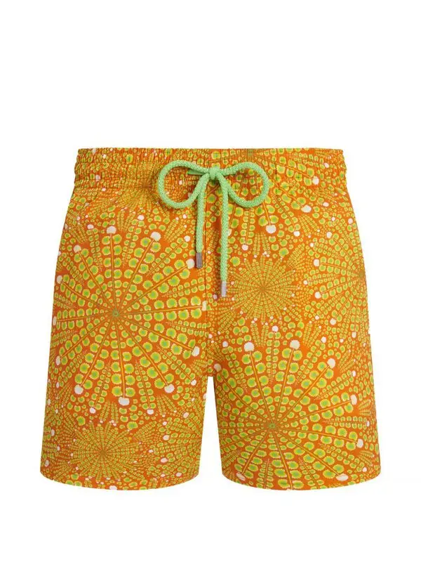 Vilebrequin Mosaic Urchin Drawstring Swim Shorts - Orange
