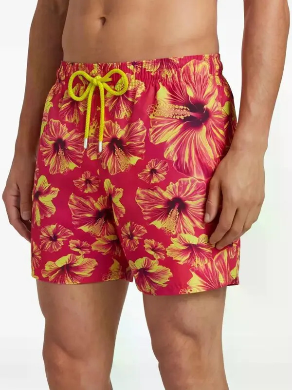Vilebrequin Floral-print Swim Shorts - Red