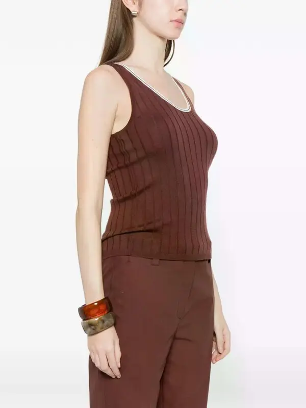 Brunello Cucinelli Ribbed Knit Tank - Brown