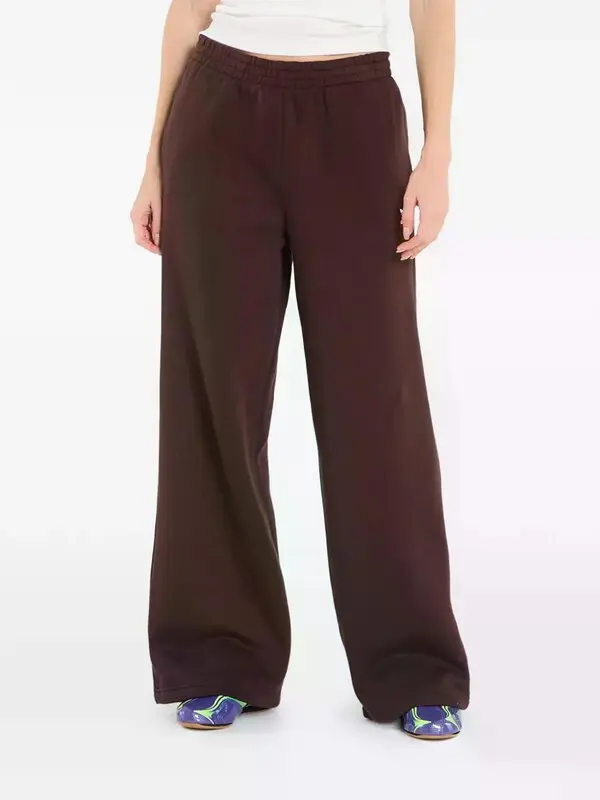 Adidas Signature Trefoil Logo Wide Leg Track Pants - Brown