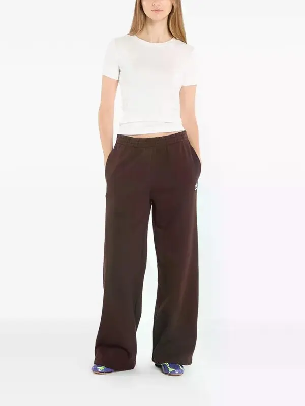 Adidas Signature Trefoil Logo Wide Leg Track Pants - Brown