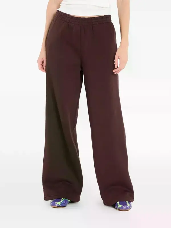 Adidas Signature Trefoil Logo Wide Leg Track Pants - Brown