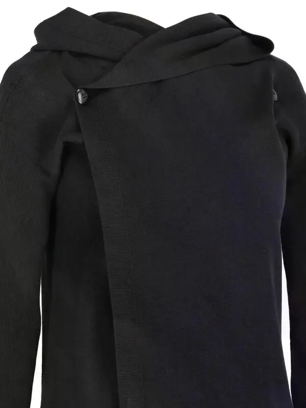 Rick Owens Hooded Buttoned Knit Top